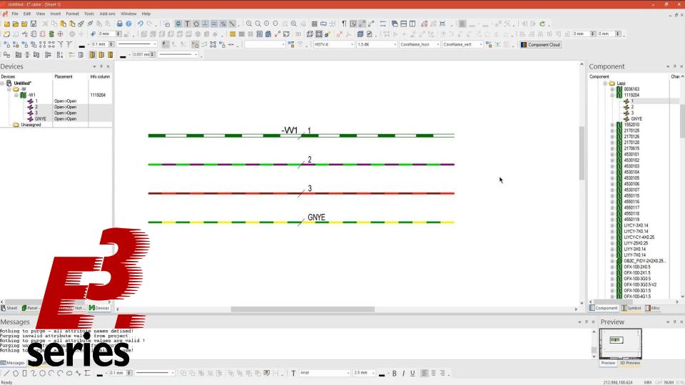 E3.series Electrical Projects - Wire Insertion with E3.cable
